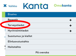 Searching for health information from the My Kanta service with a phone ...